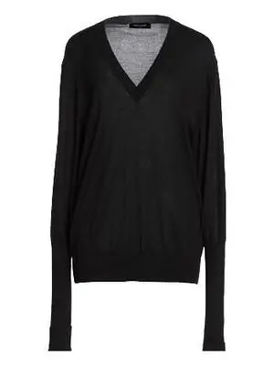 FABIANA FILIPPI Fabiana Filippi Black V-Neck Cashmere And Silk Blend Sweater