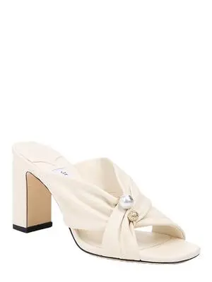 JIMMY CHOO Rafi Block Heel Sandals - Latte