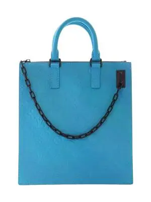 LOUIS VUITTON Monogram Taurillon Sac Plat Satchel - Blue