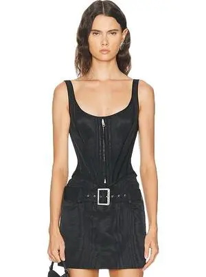 WIEDERHOEFT Boned Corset Top - Black