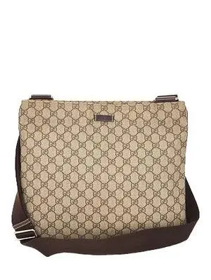 Gucci Gg Supreme Canvas Messenger Bag - Beige