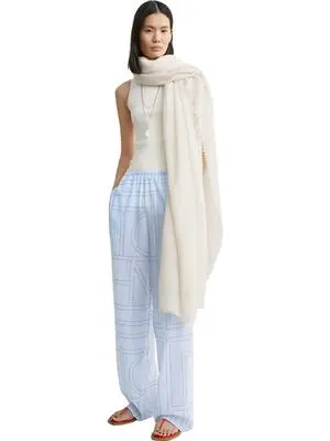TOTEME TOTEME Monogram Cotton-Blend Pajama Bottoms Sky