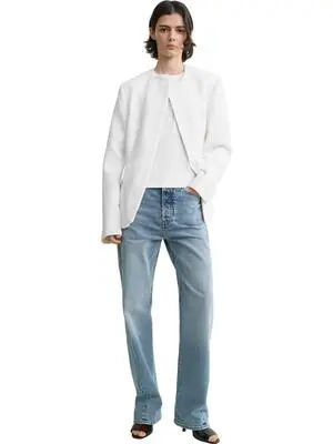 TOTEME TOTEME Jacquard Cotton Jacket With Sculptural Shoulders White