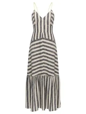 MIRIMALIST Slate Striped Maxi Dress - Grey