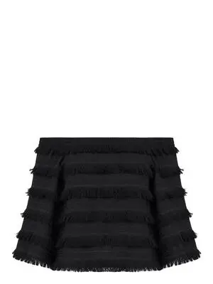MIRIMALIST Off-shoulder Fringe Blouse - Black