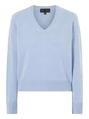 NILI LOTAN Camelia Knitted Cashmere Sweater - Blue