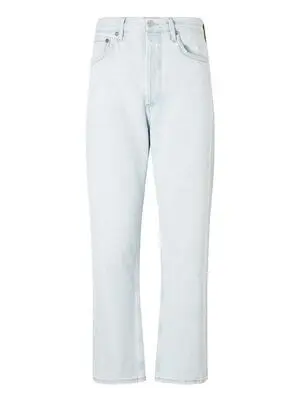 AGOLDE 90's Crop' Mid-rise Straight-leg Organic Jeans - Blue
