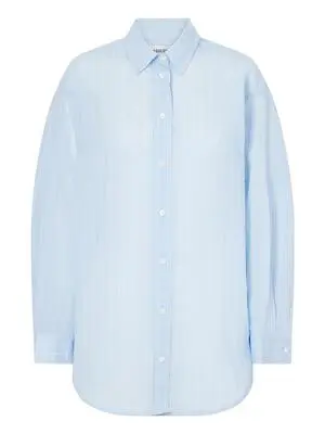 AGOLDE Sona Striped Cotton-blend Shirt - Blue