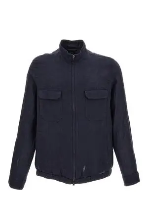 Herno Linen Safari Jacket - Blue