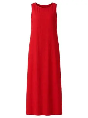 NIKKA PLACE Sleeveless Maxi Linen Blend Dress - Red