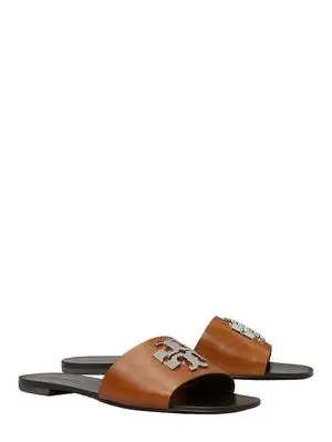 Tory Burch Charlie Cuoio Leather Slide Sandals - Classic Cuoio