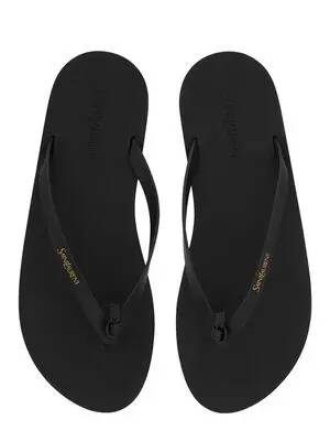 Saint Laurent Pool Flip-flops In Smooth Leather - Black