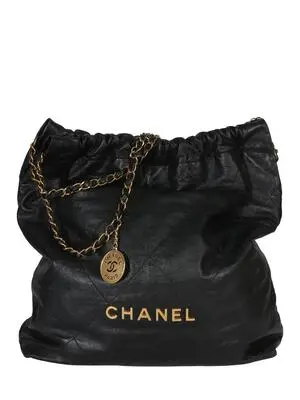 CHANEL Chanel Quilted Crumpled Calfskin Large 22 Hobo Bag