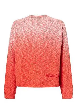 AWAKE NY Gradient Logo Embroidered Cotton Knit Jumper - Red