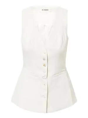 4TH & RECKLESS Elaine Tie Belt Detail Button Waistcoat - Cream