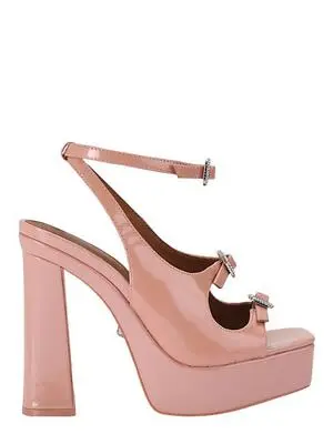 Kurt Geiger Three-buckle Platform Leather Sandals - Peach