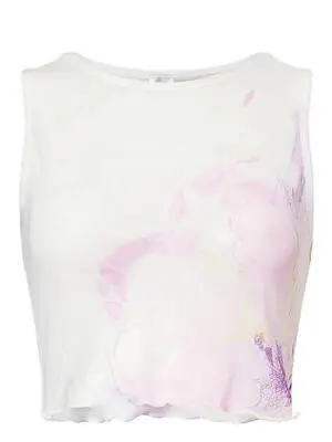 GRACEJACOB Sleeveless Mesh Crop Top - Multi