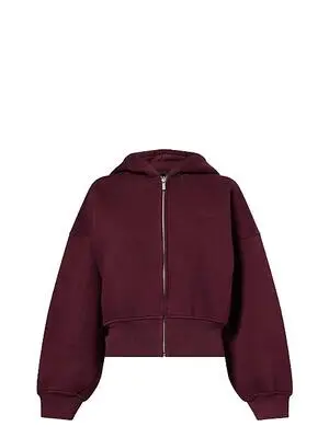 TALA Cropped Zip Hoodie - Fig