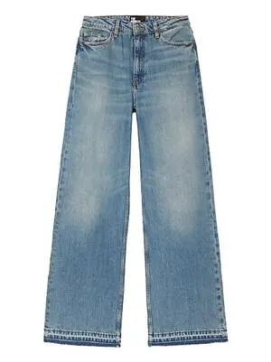The Kooples Wide-leg Faded Denim Jeans - Medium Blue