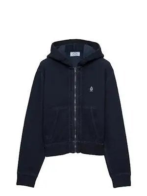 Prada Relaxed-fit Cotton-jersey Hoodie - Blue