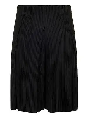 Issey Miyake Homme Plissé Tailored Pleats Shorts - Black