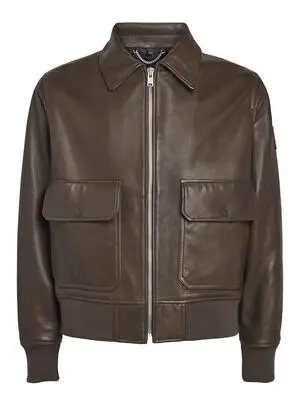 Belstaff Leather Pilot Jacket - Green