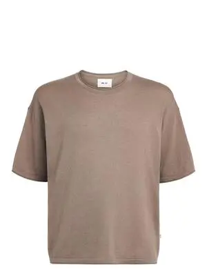 NN.07 Cotton-linen Ryan T-shirt Brown