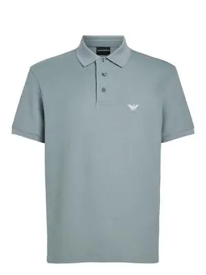 Emporio Armani Cotton Polo Shirt Blue