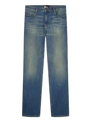 The Kooples Slim-leg Faded-wash Denim Jeans - Medium Blue
