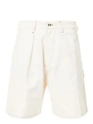 STORY MFG. Lush Carpenter Pleated Cotton Shorts - Ecru