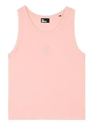 The Kooples Sleeveless Logo-embroidered Cotton T-shirt - Blush