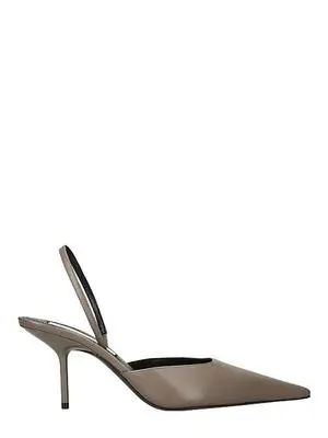 Victoria Beckham Sloan 75 Leather Slingback Pumps - Grey