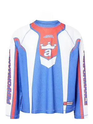 AWAKE NY Long Sleeve Mesh Jersey Top - Blue Multi