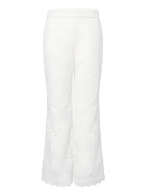 Zimmermann Aster Embroidered Woven Trousers - Ivory