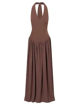 PRETTY LAVISH Isadora Woven Maxi Dress - Brown