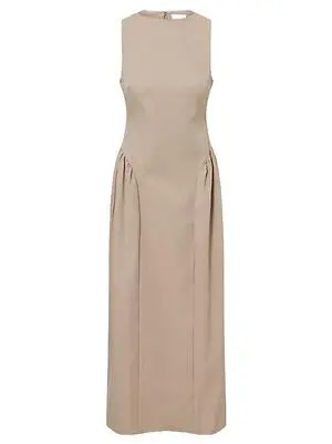PRETTY LAVISH Sylvie Midaxi Dress - Latte