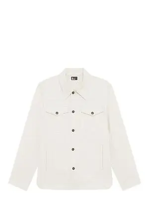 The Kooples Collared Button-down Stretch-cotton Shirt - Ecru