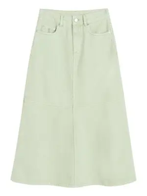 BY MALENE BIRGER Solene A-line Denim Midi Skirt - Seacrest