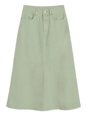 BY MALENE BIRGER Solene A-line Denim Midi Skirt - Seacrest