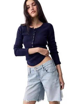 Free People We The Free Solana Low-Rise Denim Shorts Seek