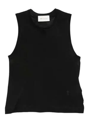 AMI Paris Logo Embroidery Tank Top - Black