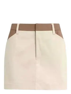 FAVORITE DAUGHTER Monica Panelled Mini Skirt - Neutrals
