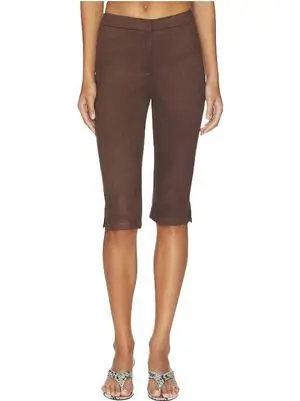 Superdown Faux Suede Capri Pants - Chocolate