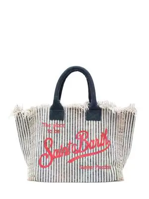 MC2 SAINT BARTH Vanity Striped Beach Bag - Blue
