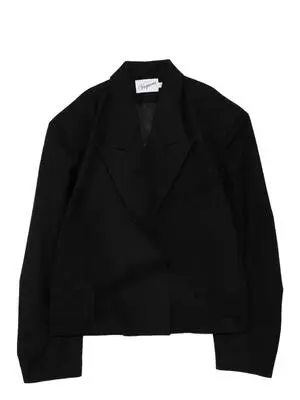 Vaquera Slouchy Double-breasted Peak Lapel Blazer - Black