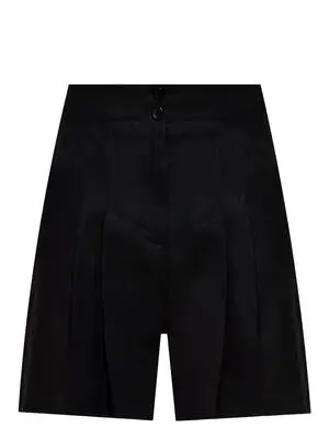 TWINSET Pleated High-waisted Shorts - Black