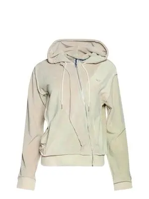 Natasha Zinko Asymmetric Zip Hoodie - Neutrals