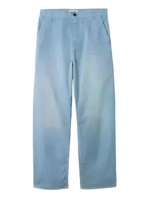 Miu Miu Garment-dyed Twill Pants - Blue