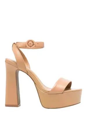 ANDREA CARRANO Platform Ankle-strap Block Heel Sandals - Brown