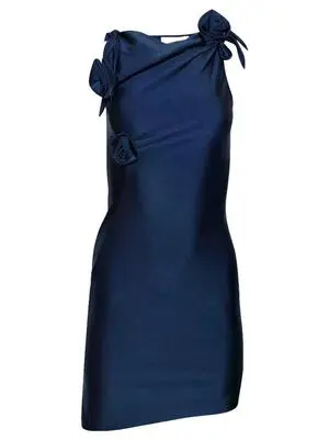 Coperni Flower-embellished Mini Dress - Blue